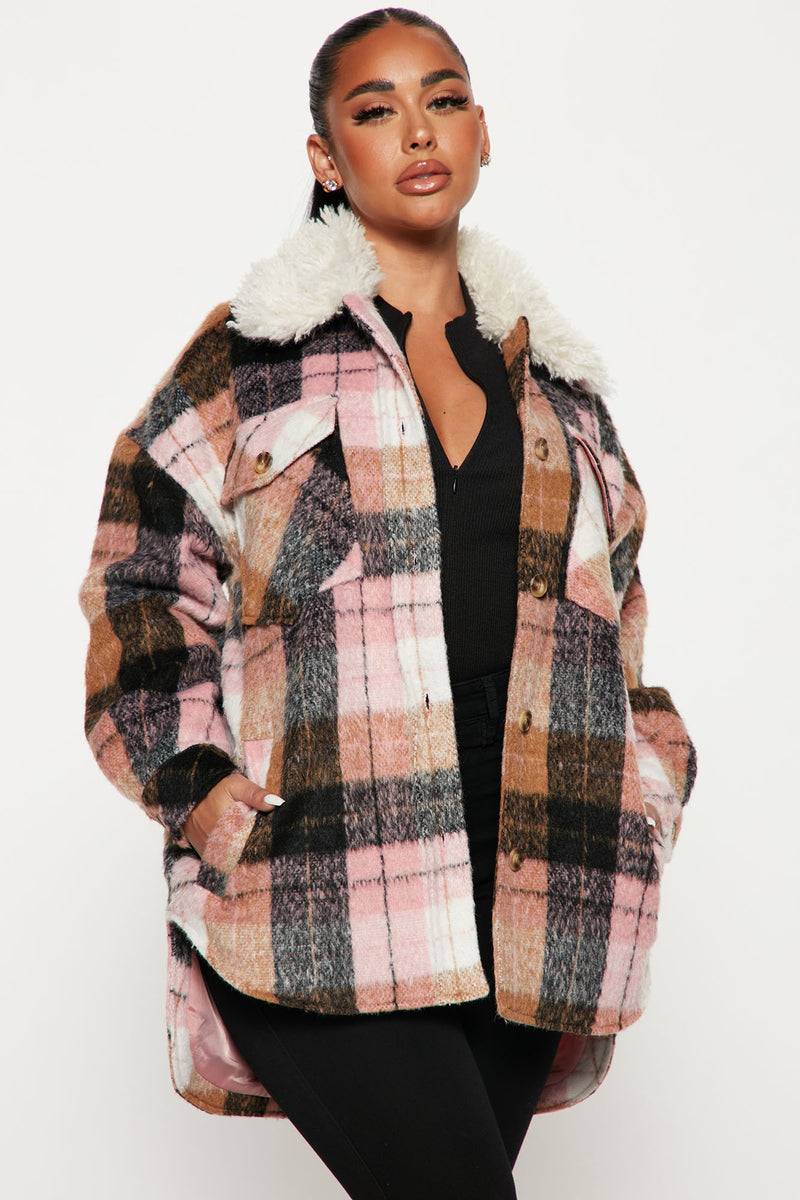 Cozy Girl Shacket - Pink/combo | Fashion Nova, Jackets & Coats ...