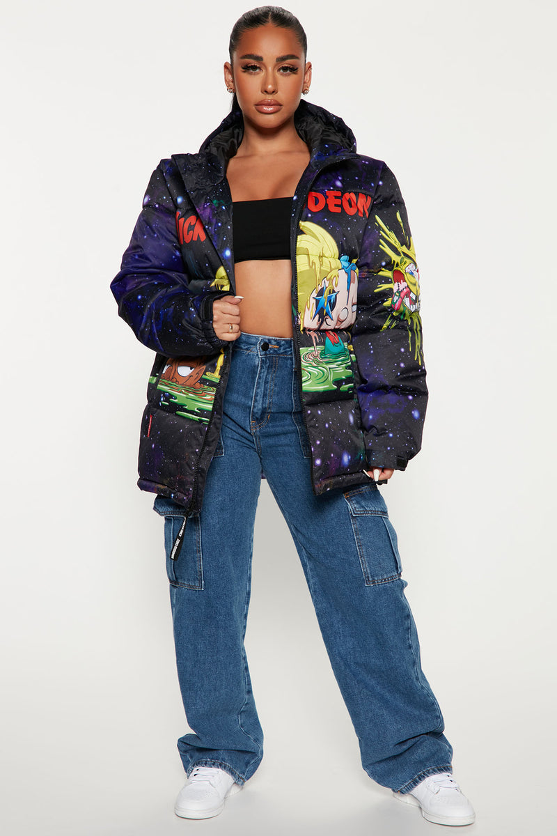 Nickelodeon Slime Puffer Jacket - Black/combo | Fashion Nova, Jackets ...