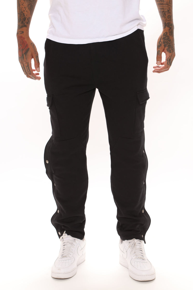 Side Snap Button Cargo Pants - Black | Fashion Nova, Mens Pants ...