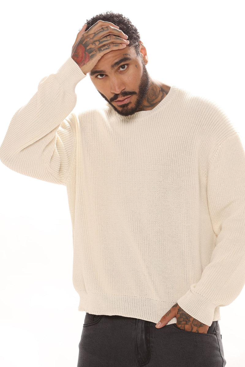 Chunky Knit Solid Sweater - Cream | Fashion Nova, Mens Sweaters ...