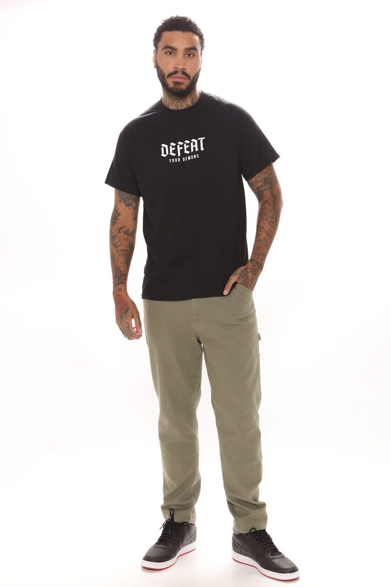 Defeat Your Demons Short Sleeve Tee - Black | Fashion Nova, Mens ...