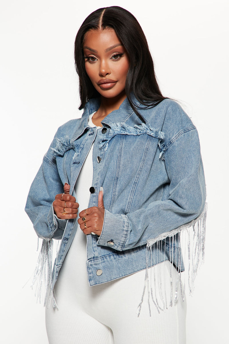 Party In The Back Denim Jacket - Light Wash | Fashion Nova, Jackets ...