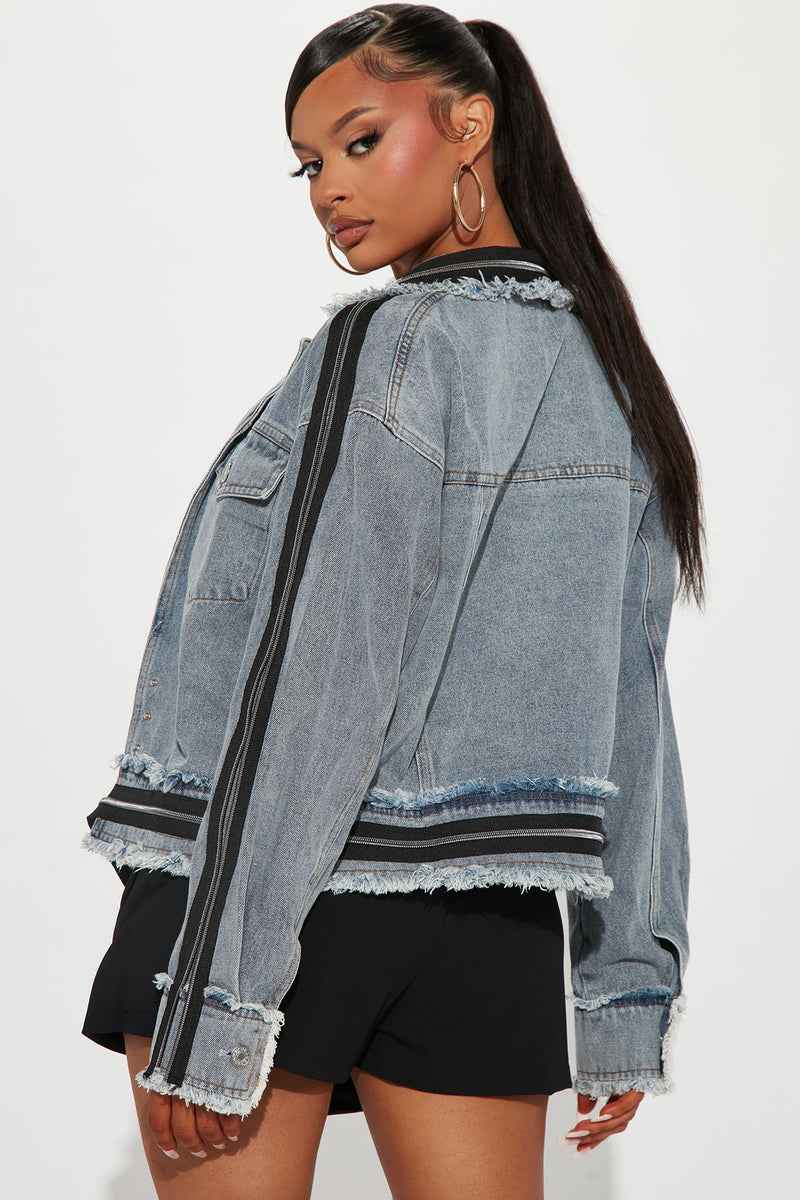 Las Vegas Zip Denim Jacket - Medium Wash | Fashion Nova, Jackets ...
