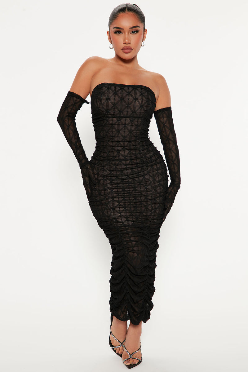 Andrea Gloved Midi Dress Set - Black | Fashion Nova, Dresses | Fashion Nova
