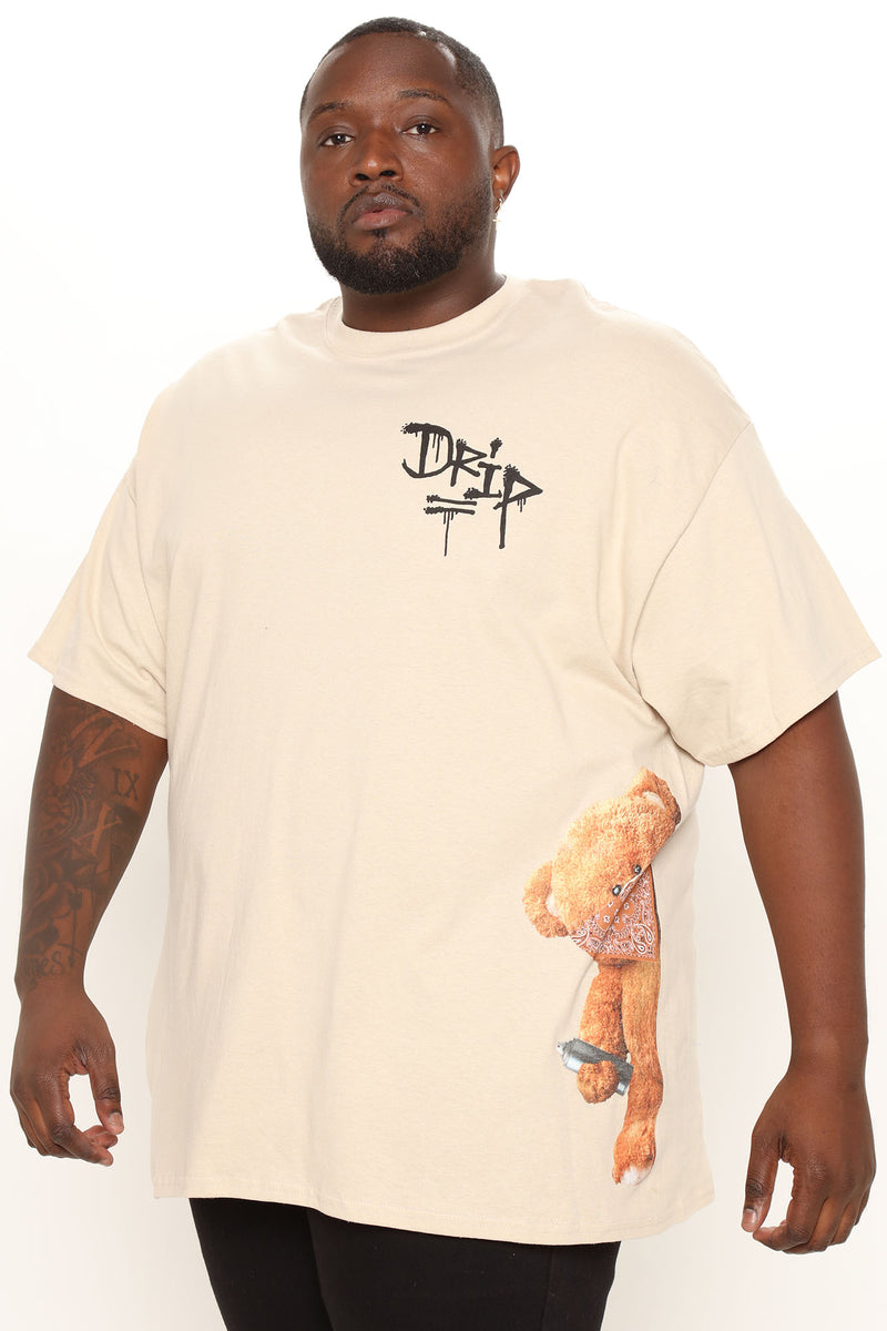 Teddy Drip Short Sleeve Tee - Sand | Fashion Nova, Mens Graphic Tees ...