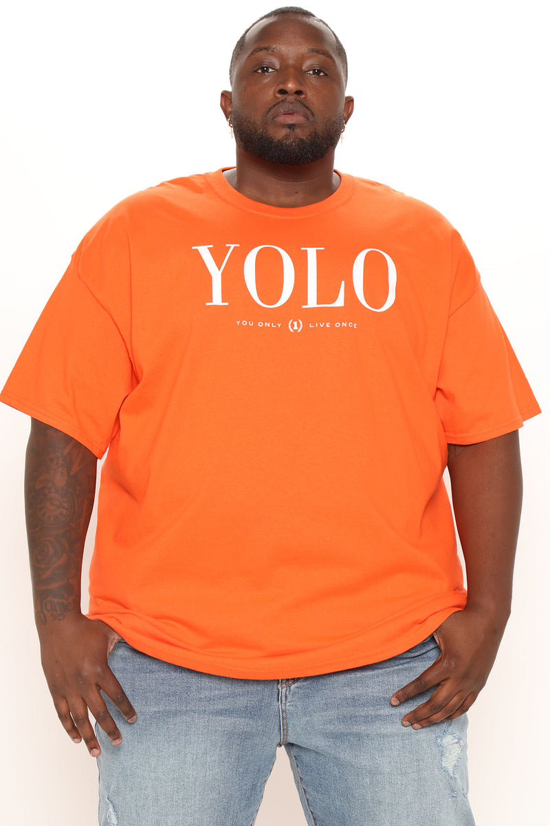 Yolo Short Sleeve Tee - Orange | Fashion Nova, Mens Graphic Tees ...