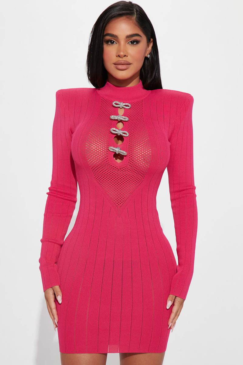 Bow Down To Me Mini Dress Hot Pink Fashion Nova Dresses Fashion Nova