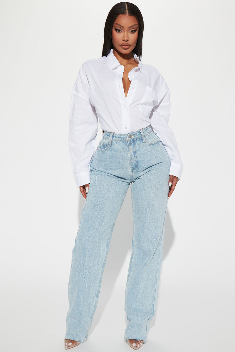 Raven Poplin Shirt - White | Fashion Nova, Shirts & Blouses | Fashion Nova