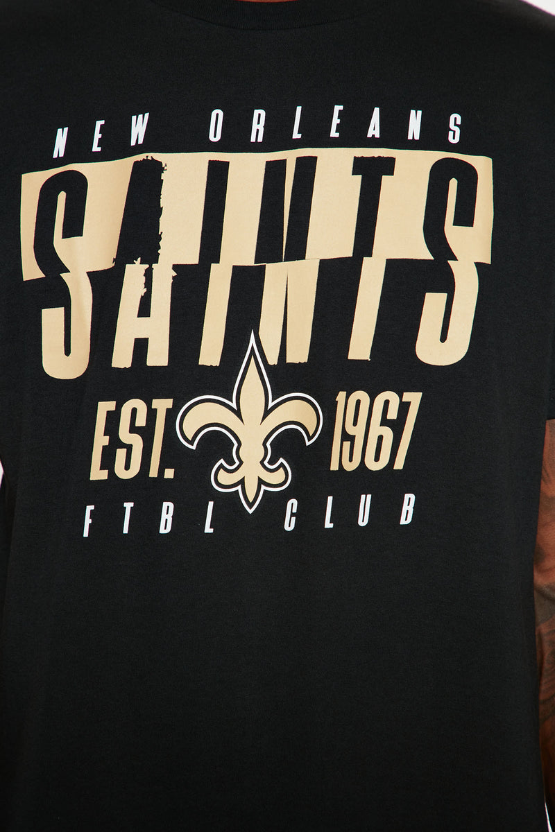 New Orleans Saints Split Short Sleeve Tee - Black | Fashion Nova, Mens ...