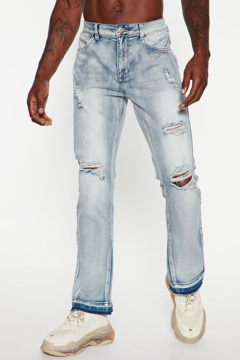 Check Me Out Ripped Flared Jeans - Light Wash | Fashion Nova, Mens ...