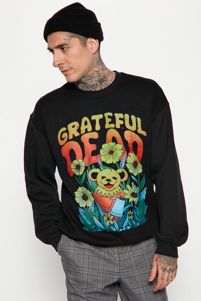 Grateful Dead Flower Bear Crew Neck Sweater - Black | Fashion Nova ...