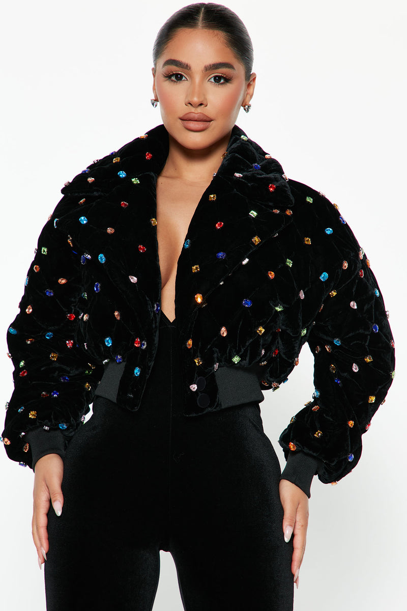 Jeweled Baby Velvet Jacket - Black | Fashion Nova, Jackets & Coats ...