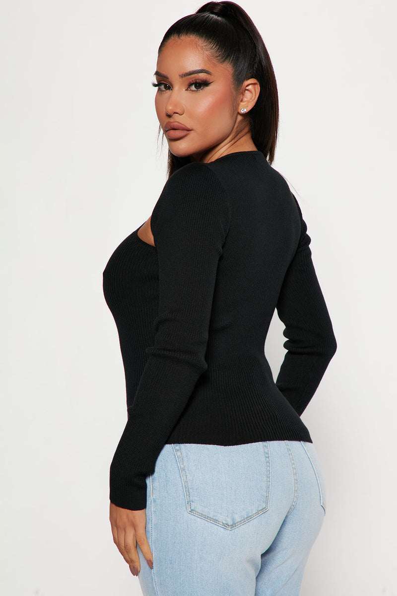 Major Crush Cut Out Sweater Top - Black | Fashion Nova, Sweaters | Fashion Nova