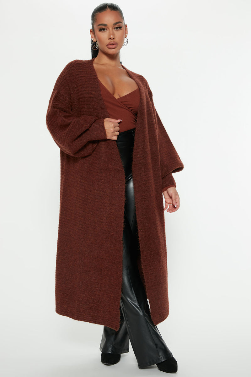 High Line Open Front Cardigan - Rust | Fashion Nova, Sweaters | Fashion ...