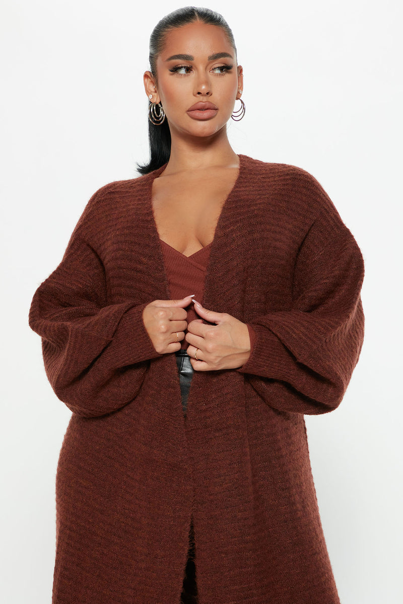 High Line Open Front Cardigan - Rust | Fashion Nova, Sweaters | Fashion ...