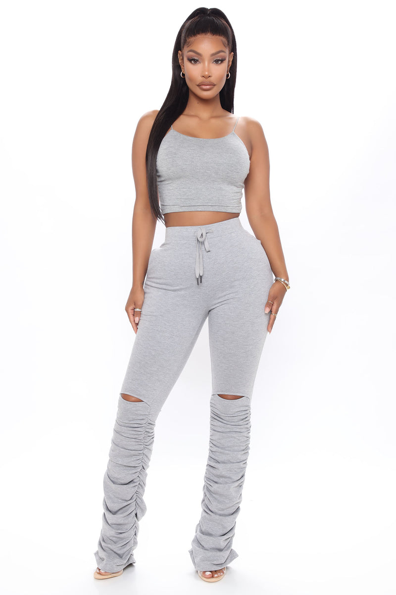 Poster Girl Stacked Pant - Heather Grey | Fashion Nova, Pants | Fashion ...