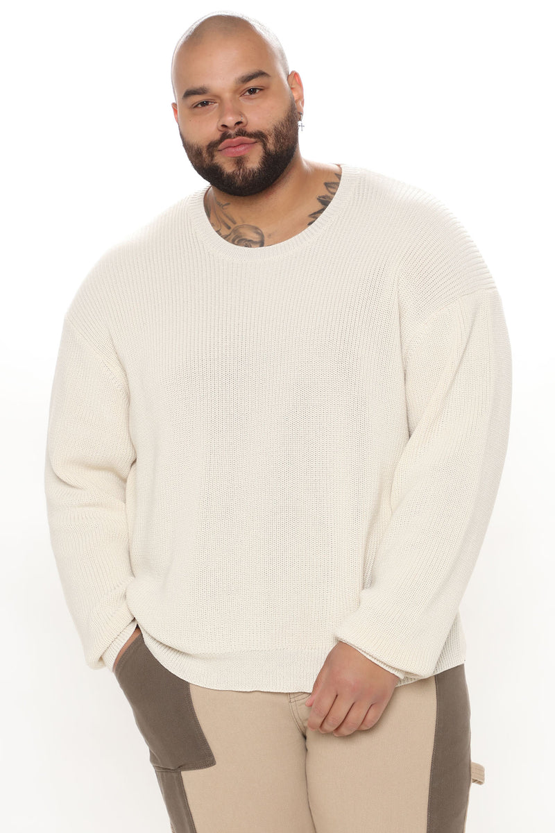 Chunky Knit Solid Sweater - Cream | Fashion Nova, Mens Sweaters ...