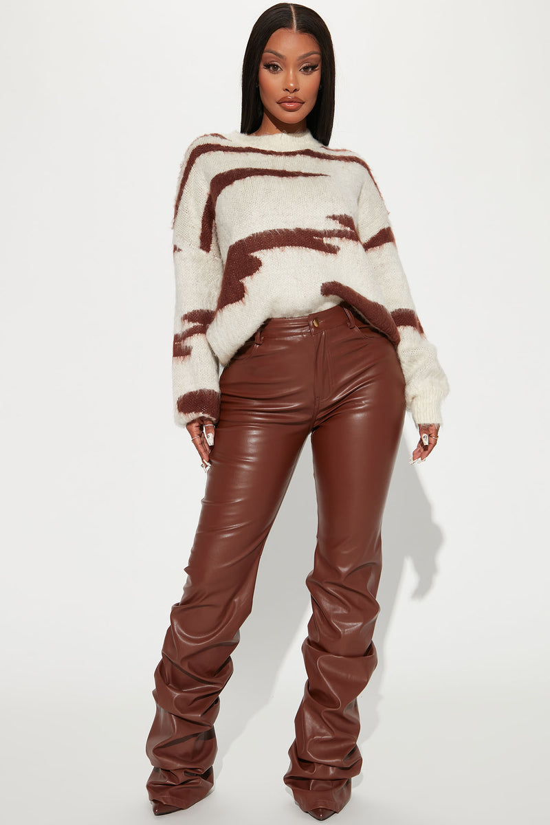 Bad Behavior Abstract Stripe Sweater - Cream/combo | Fashion Nova ...