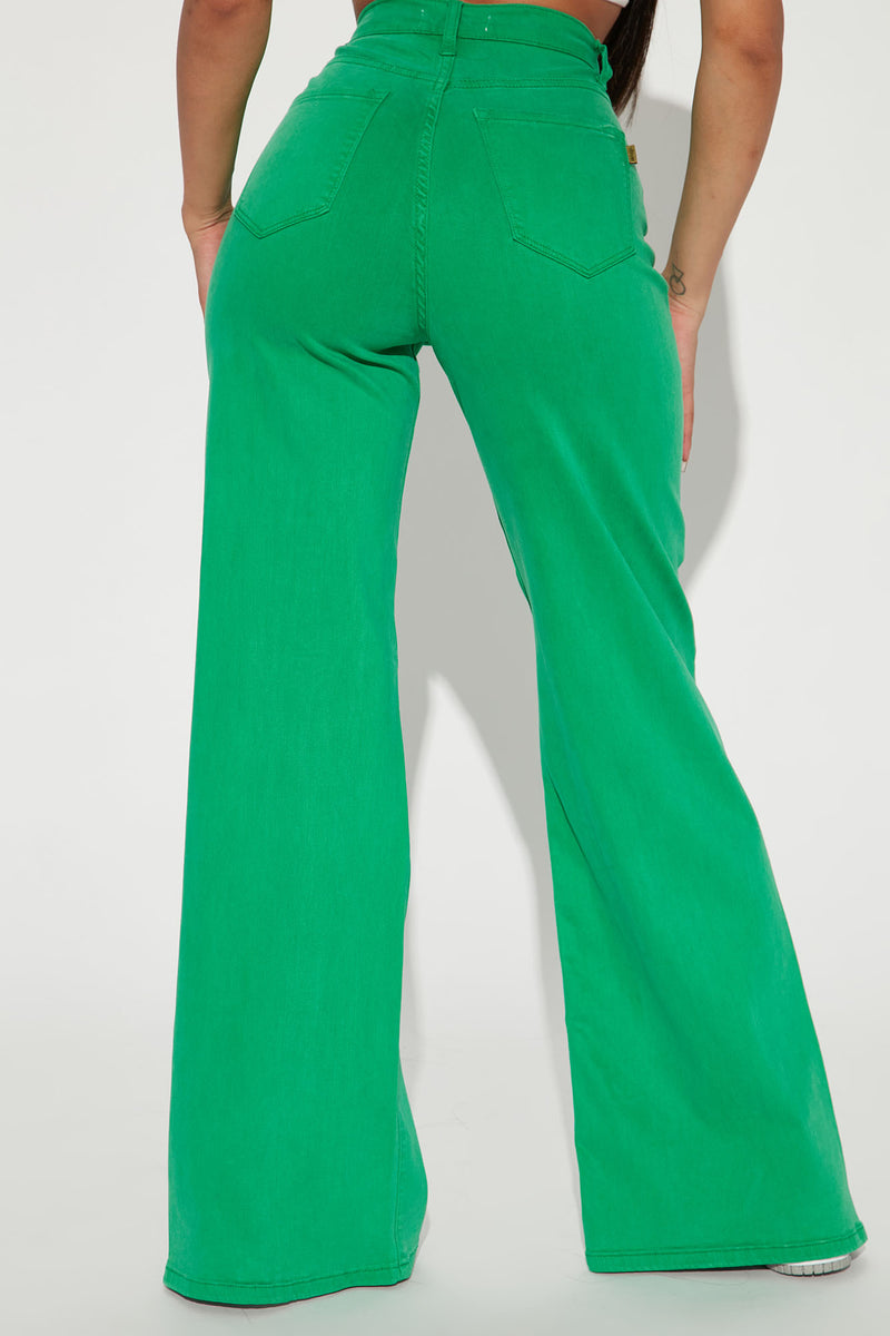 Brooklyn Slit Hem Straight Leg Jean - Green | Fashion Nova, Jeans ...