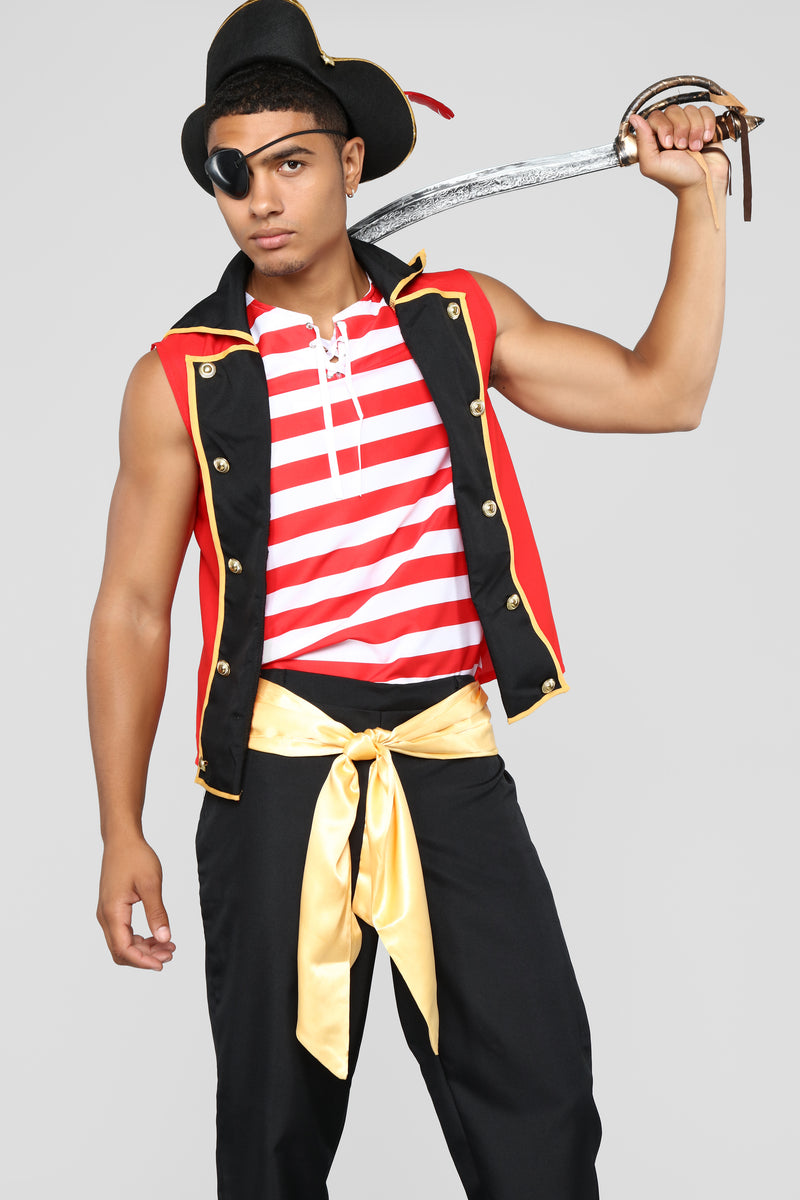 Captain Of The Sea Costume - Red/Combo | Fashion Nova, Mens Costumes ...
