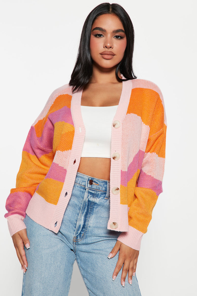 Electric Sky Abstract Cardigan - Pink/combo | Fashion Nova, Sweaters ...