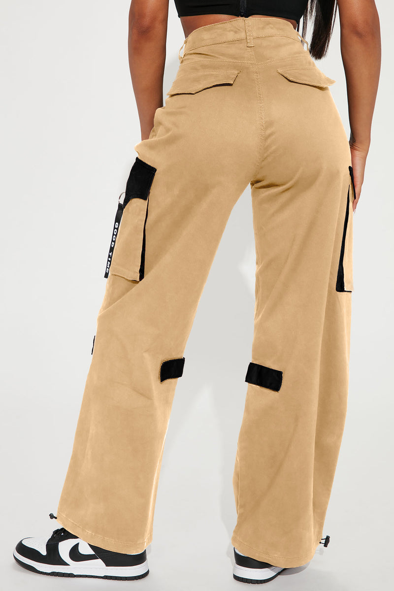 Good Times Wide Leg Cargo Pant 29 - Khaki/combo | Fashion Nova, Pants ...