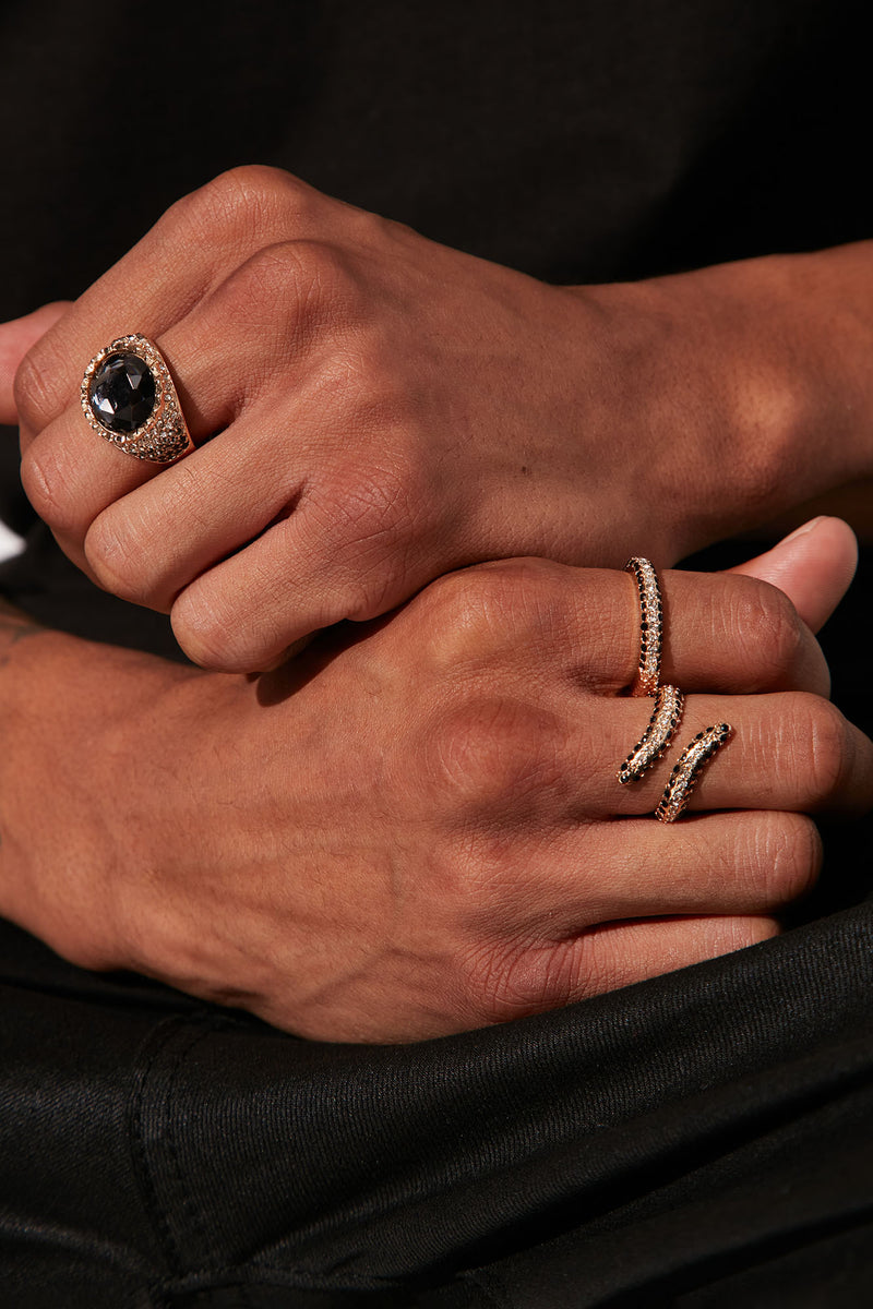 Tasteful Touch Ring Set - Gold/Black | Fashion Nova, Mens Jewelry ...