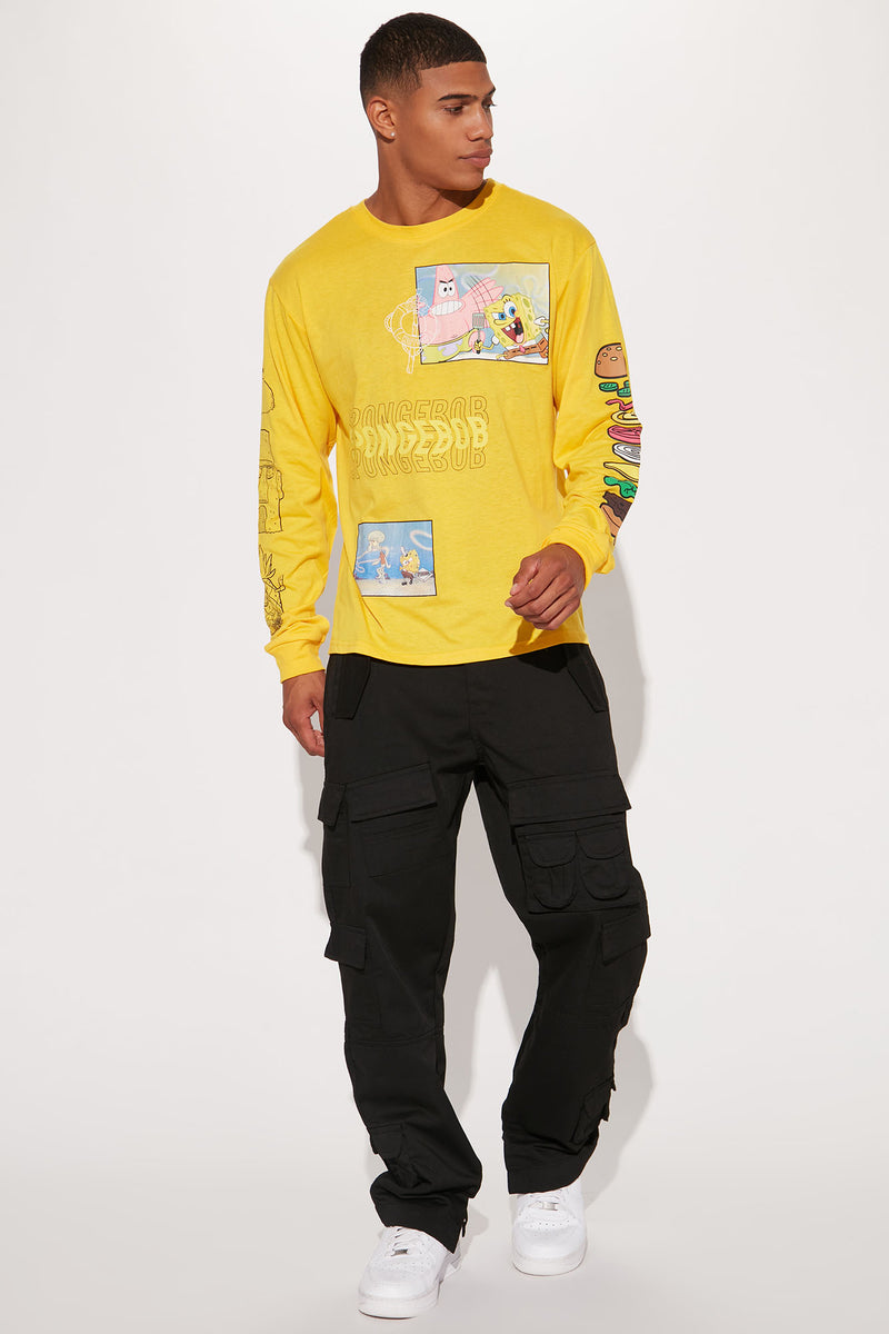 Spongebob Wavy Long Sleeve Tee - Gold | Fashion Nova, Mens Graphic Tees ...