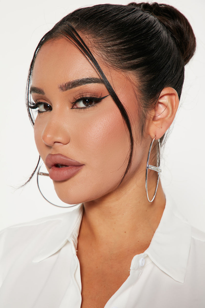 Raising The Bar Hoop Earrings - Silver | Fashion Nova, Jewelry ...