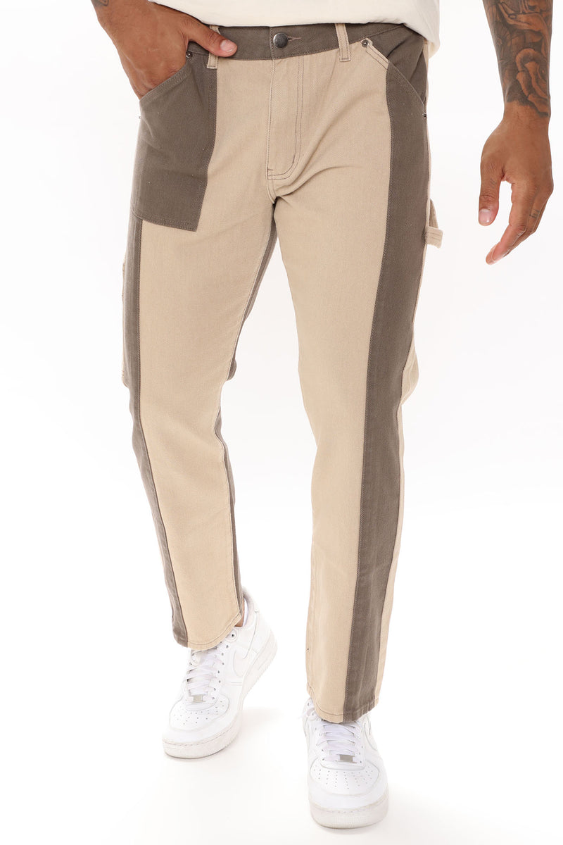 Two Tone Pants - Brown | Fashion Nova, Mens Pants | Fashion Nova