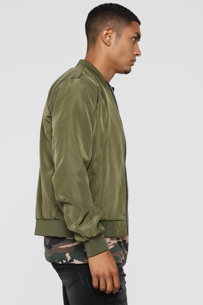 Essential Nylon Bomber - Olive | Fashion Nova, Mens Jackets | Fashion Nova