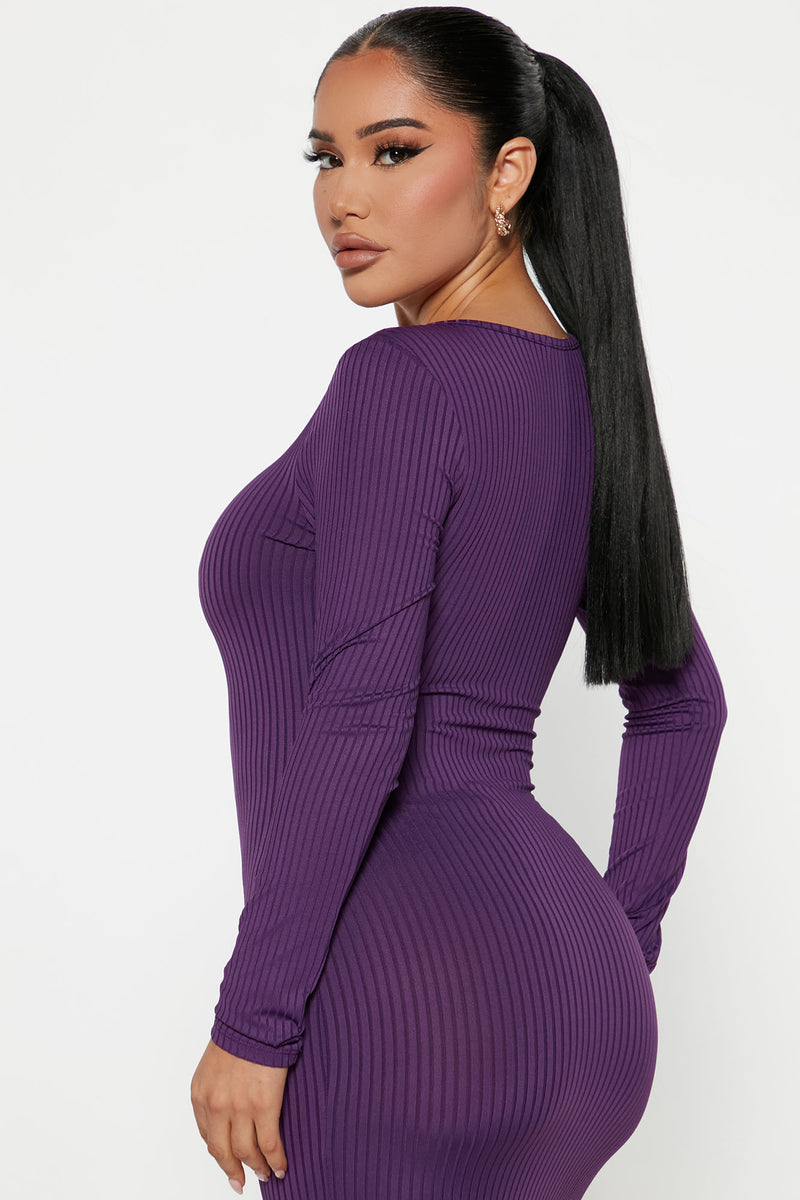 Julie Ribbed Midi Dress - Eggplant | Fashion Nova, Dresses | Fashion Nova