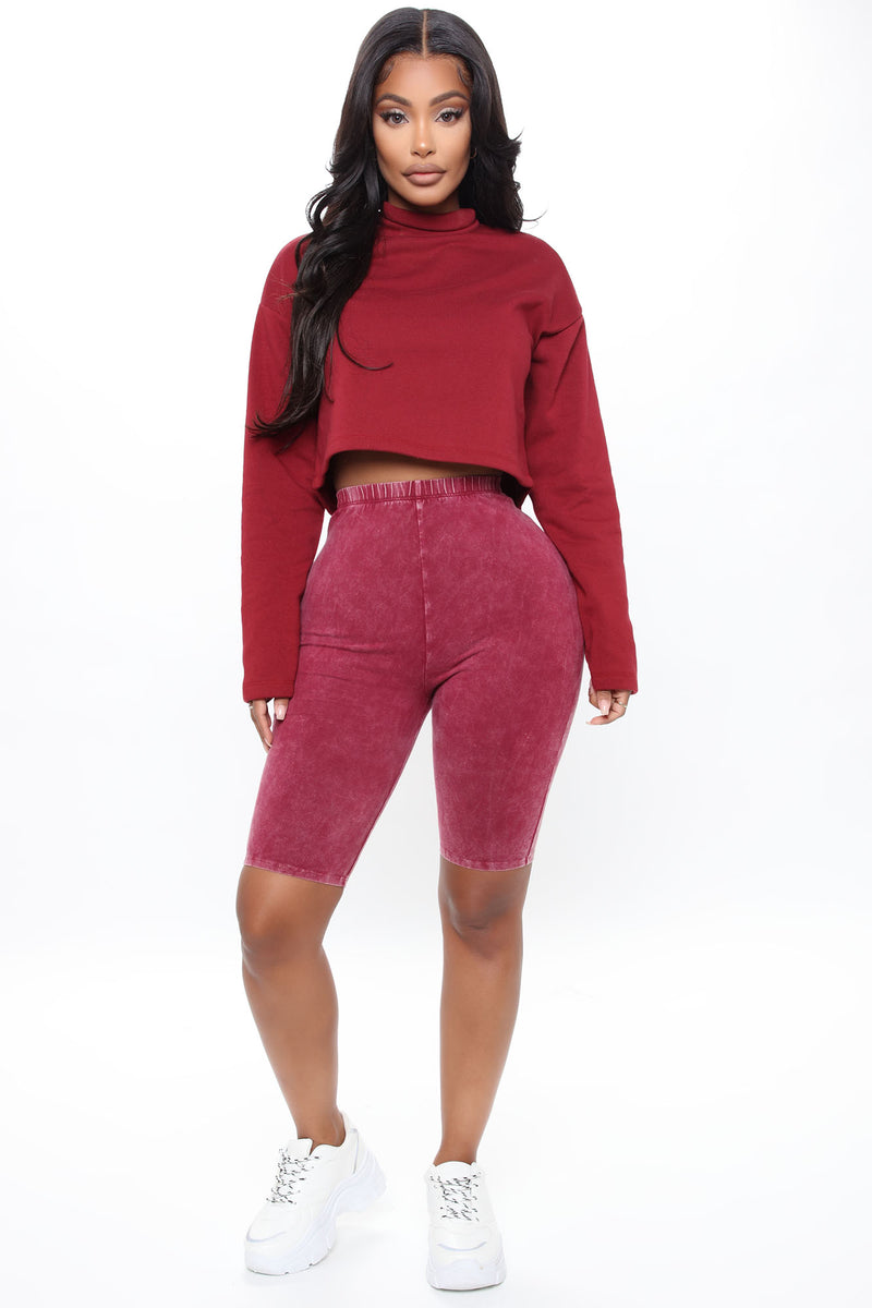 A Different Kinda Baddie Biker Short - Burgundy | Fashion Nova, Shorts ...
