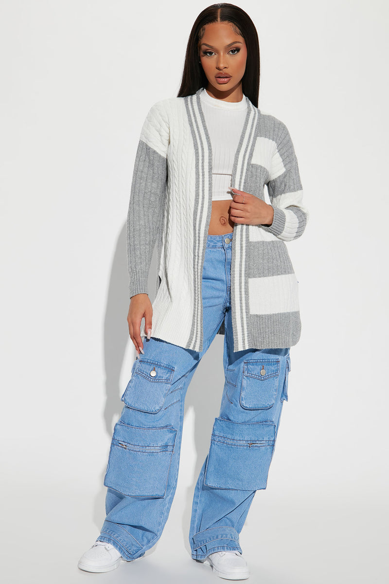 Mixed Messages Open Front Cardigan - Ivory/combo | Fashion Nova ...