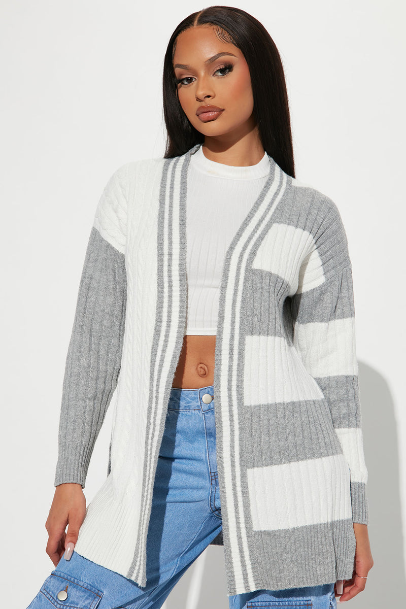 Mixed Messages Open Front Cardigan - Ivory/combo | Fashion Nova ...