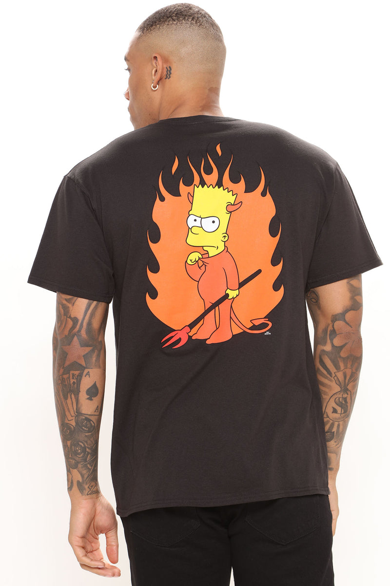 Bart Simpson Hell Short Sleeve Tee - Black | Fashion Nova, Mens Graphic ...