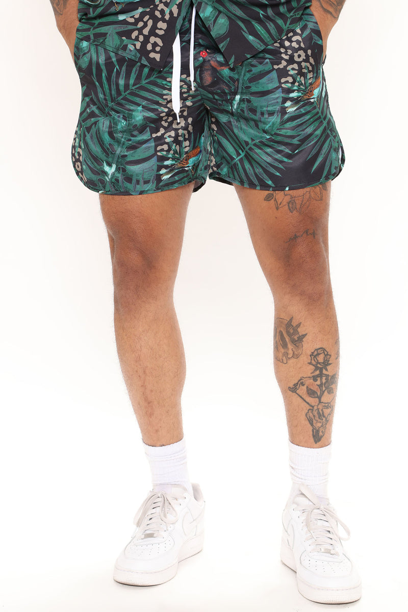Tropical Feel Swim Trunks - Brown/combo | Fashion Nova, Mens Swim ...