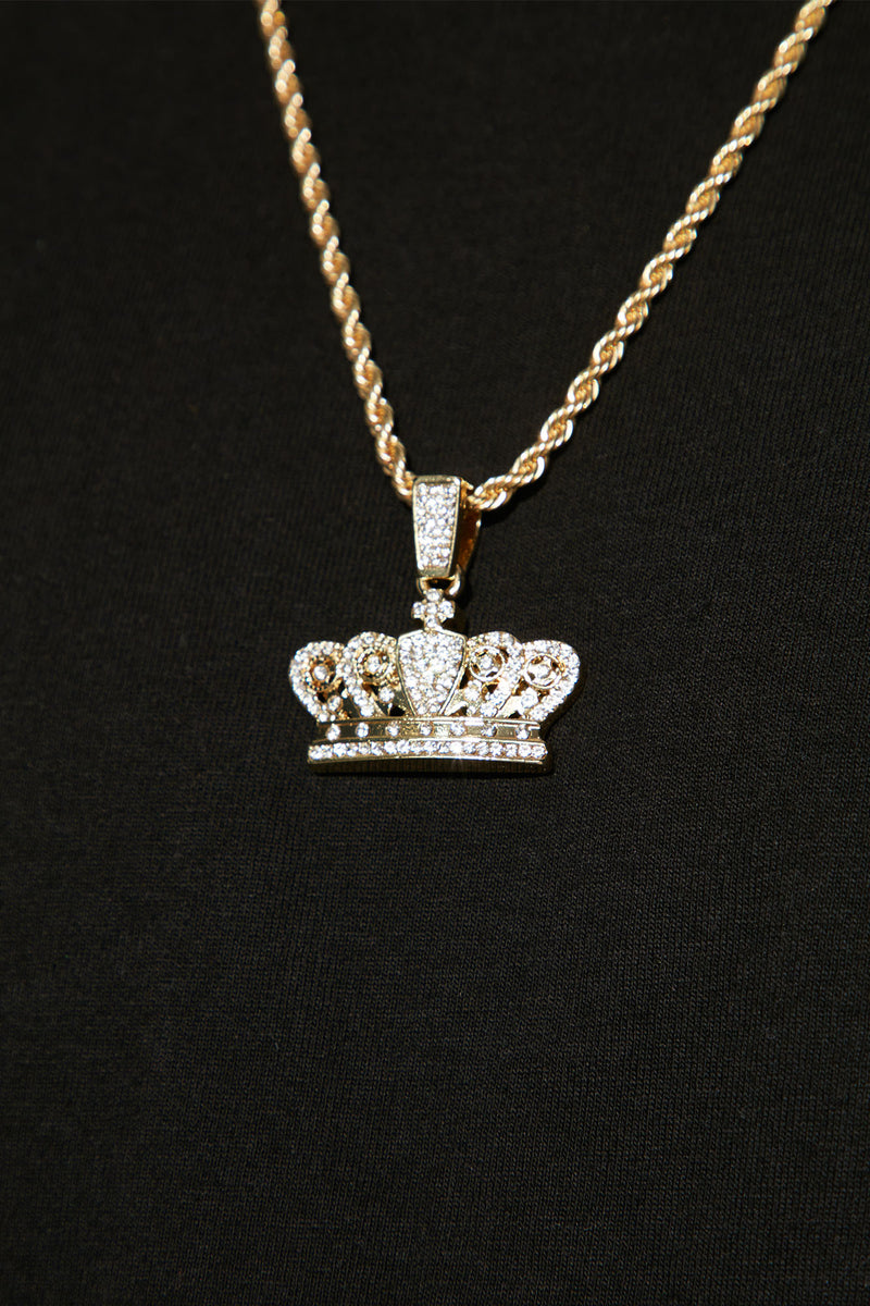Royal Crown Pendant Chain Necklace - Gold | Fashion Nova, Mens Jewelry ...