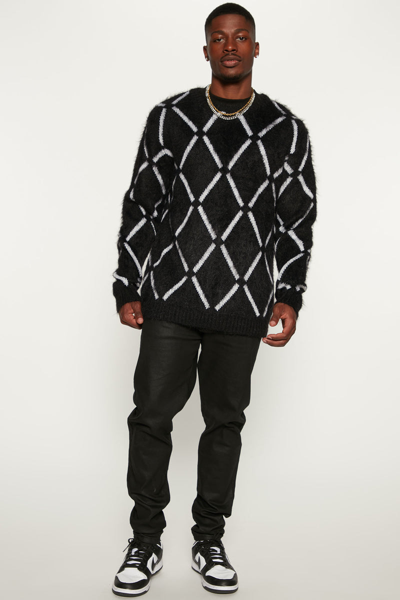 Crossing Boundaries Crewneck Sweater - Black/combo | Fashion Nova, Mens ...