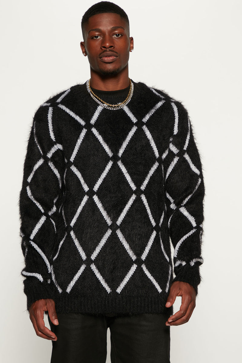 Crossing Boundaries Crewneck Sweater - Black/combo | Fashion Nova, Mens ...