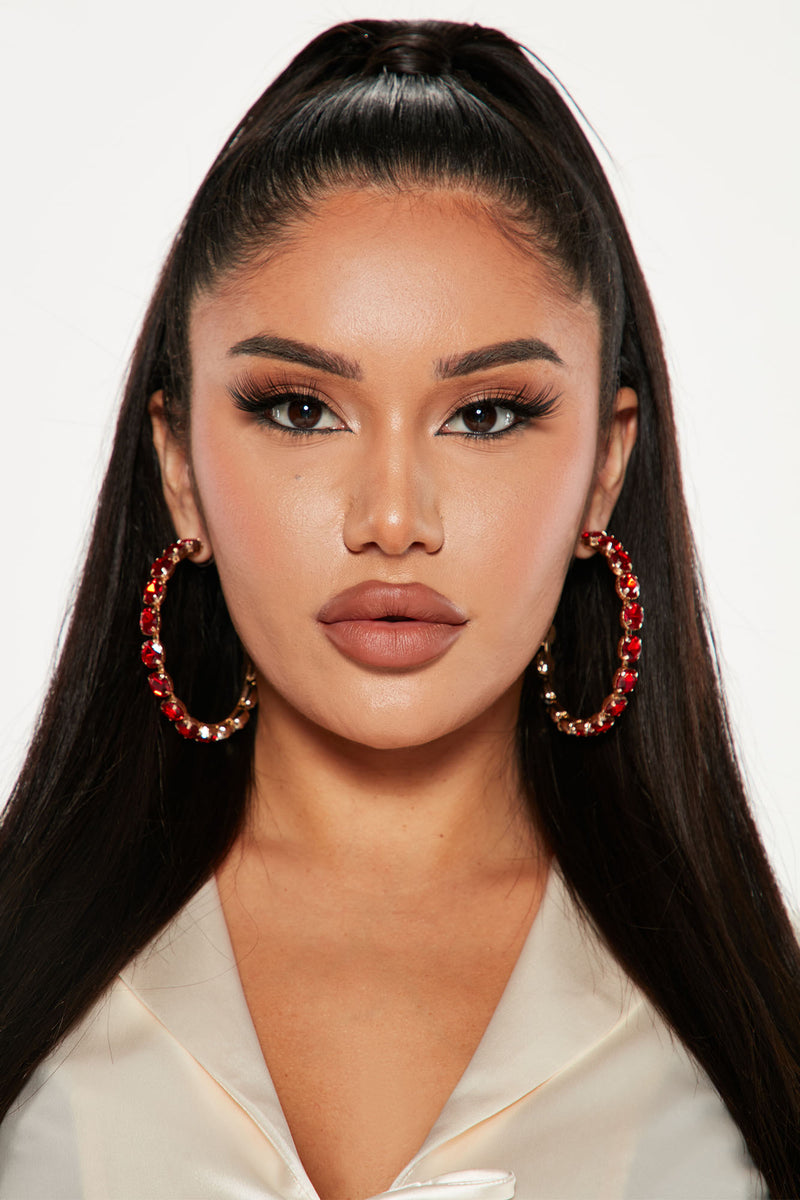 The Best Version Hoops - Red | Fashion Nova, Jewelry | Fashion Nova