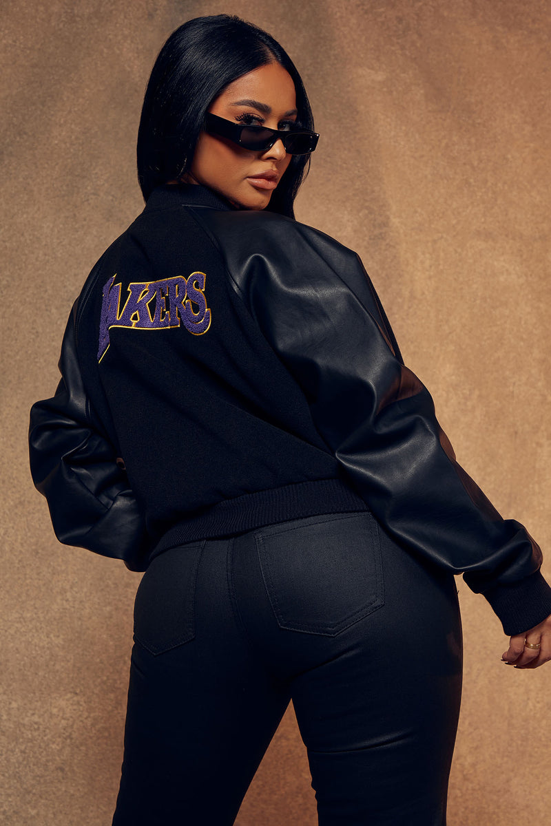 Lakers Cropped Letterman Jacket - Black | Fashion Nova, Jackets & Coats ...