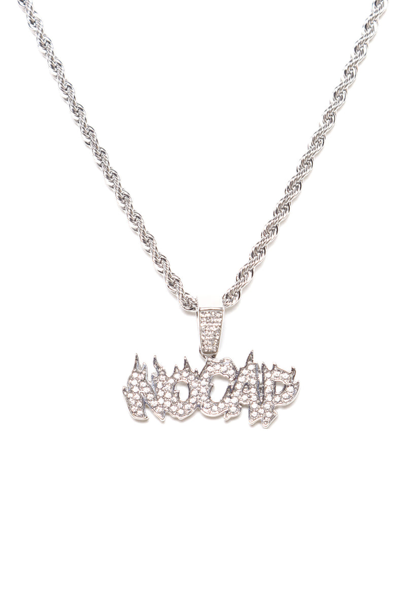 No Cap Pendant Rope Chain Necklace - Silver | Fashion Nova, Mens ...