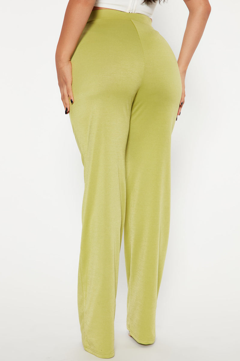 Can't Be Bothered Wide Leg Pant 33 - Chartreuse | Fashion Nova, Pants ...