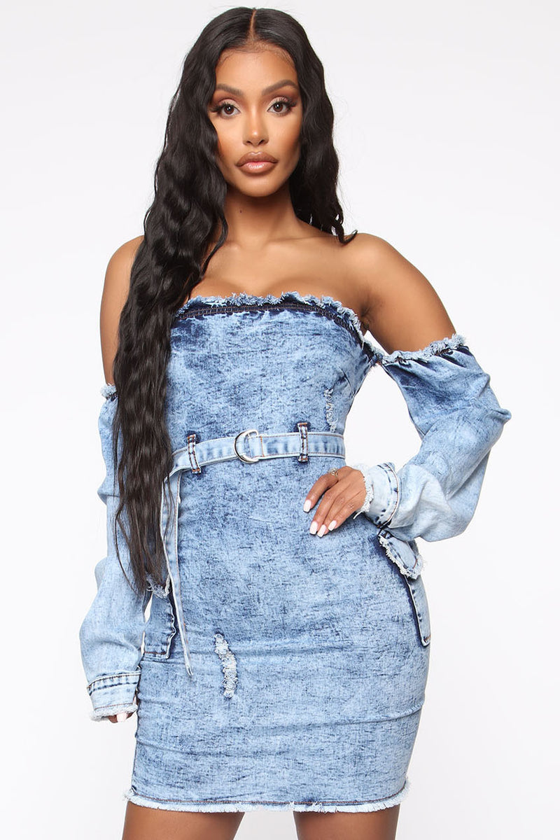 Set The Trend Denim Mini Dress - Acid Wash | Fashion Nova, Dresses ...