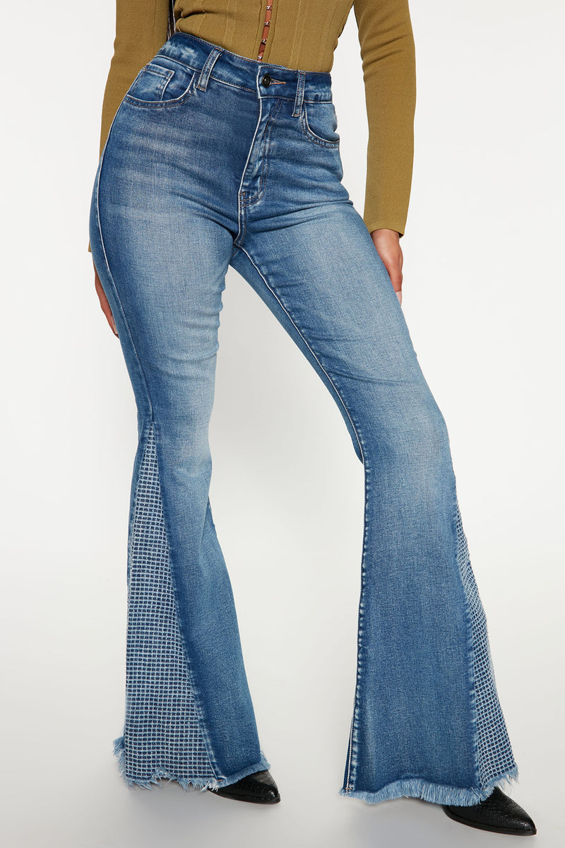 Chick Flicks Stretch Flare Jeans - Medium Wash | Fashion Nova, Jeans ...