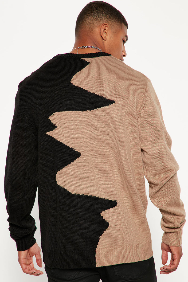 Abstract Two Tone Sweater - Taupe/combo | Fashion Nova, Mens Sweaters ...