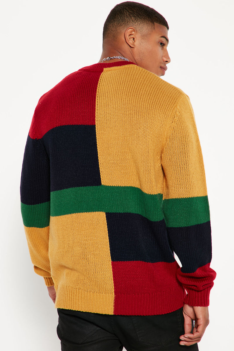Chunky Multi Colorblock Sweater - Multi Color | Fashion Nova, Mens ...