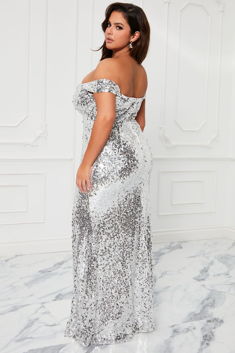 Champagne Please Sequin Maxi Dress - Silver | Fashion Nova, Dresses ...