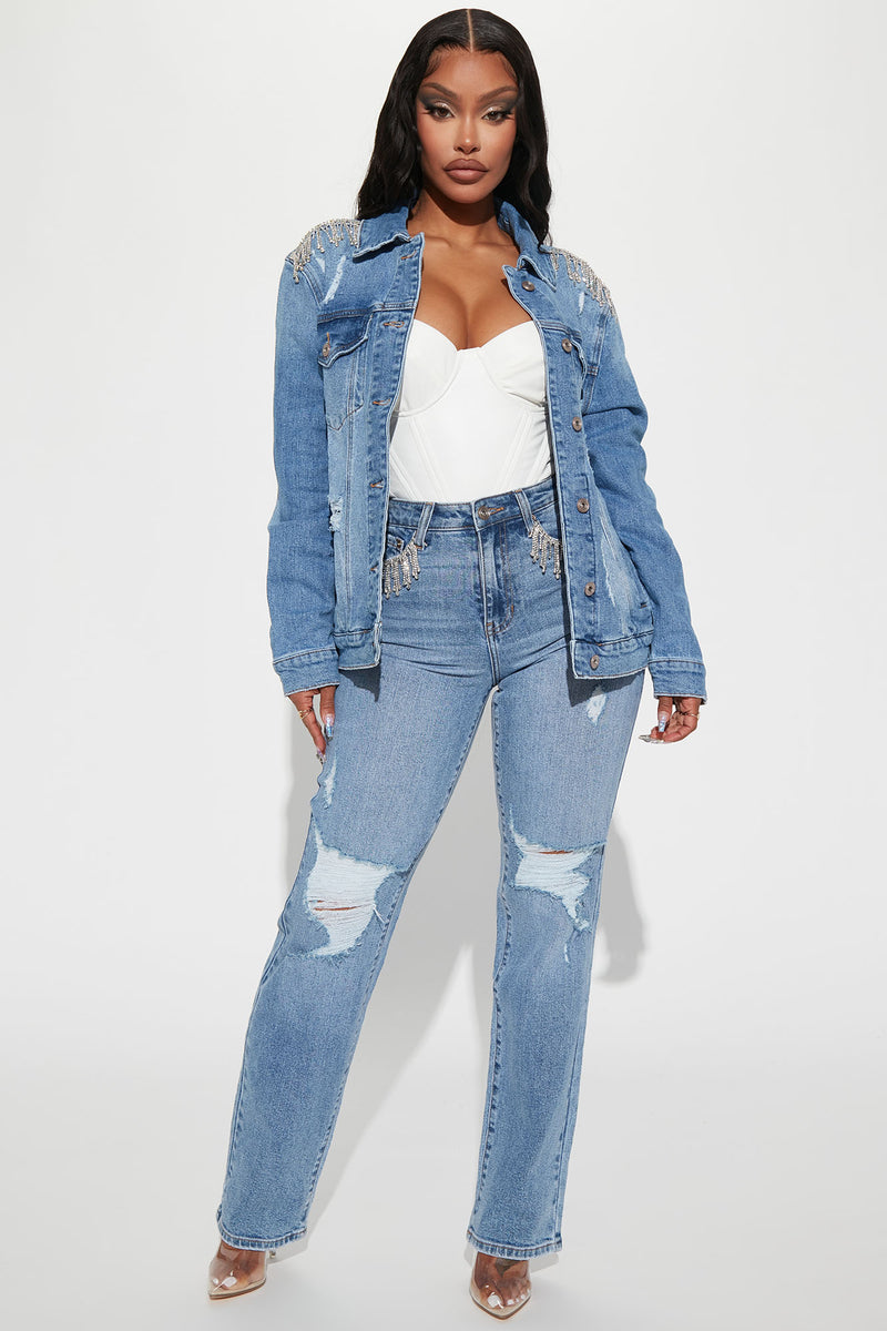Western Bling Denim Jacket - Light Blue Wash | Fashion Nova, Jackets ...